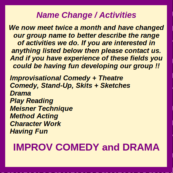 Improv Comedy and Drama – Cardiff u3a